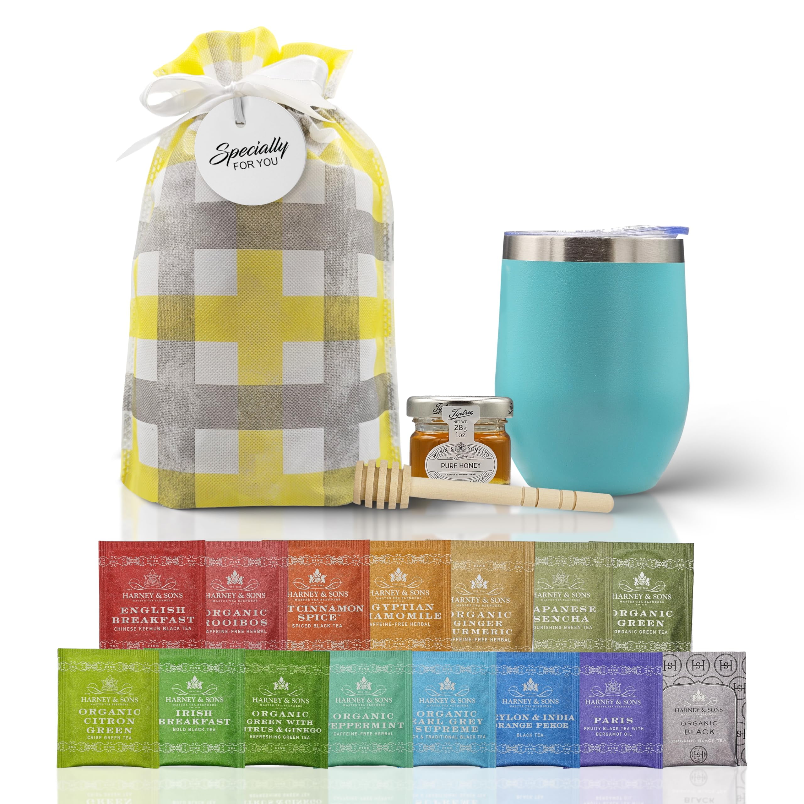 Tea Gift Set for DEF29 Women & Men - Includes Assorted Teas, Elegant ...