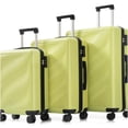 Tea Green 3-Piece ABS Hardside Luggage Set with Spinner Wheels and TSA ...