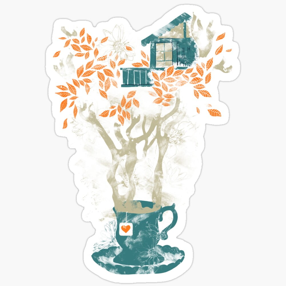 Tea House Sticker Phone Decal Water Bottle Stickers Car Decals, Laptop ...