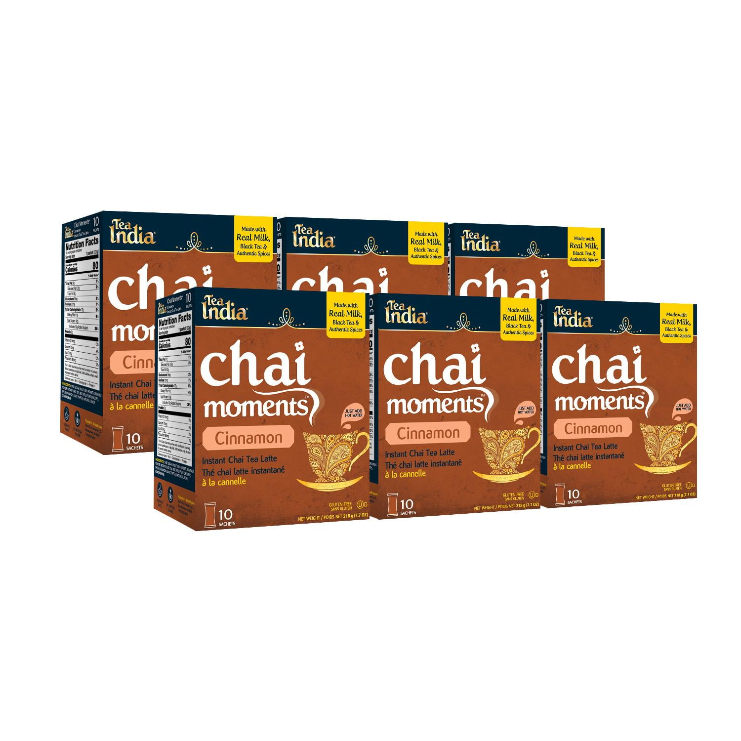 Tea India Chai Moments Cinnamon Chai Tea Instant Latte Mix Flavorful ...