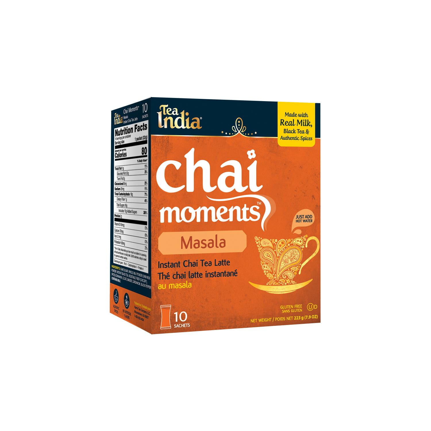Tea India Chai Moments Masala Chai Tea Instant Latte Mix Flavorful ...