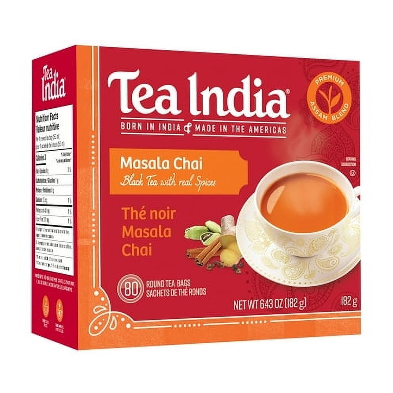 Tea India Masala Chai Tea Bags, Aromatic Black Tea with Warming Spices ...