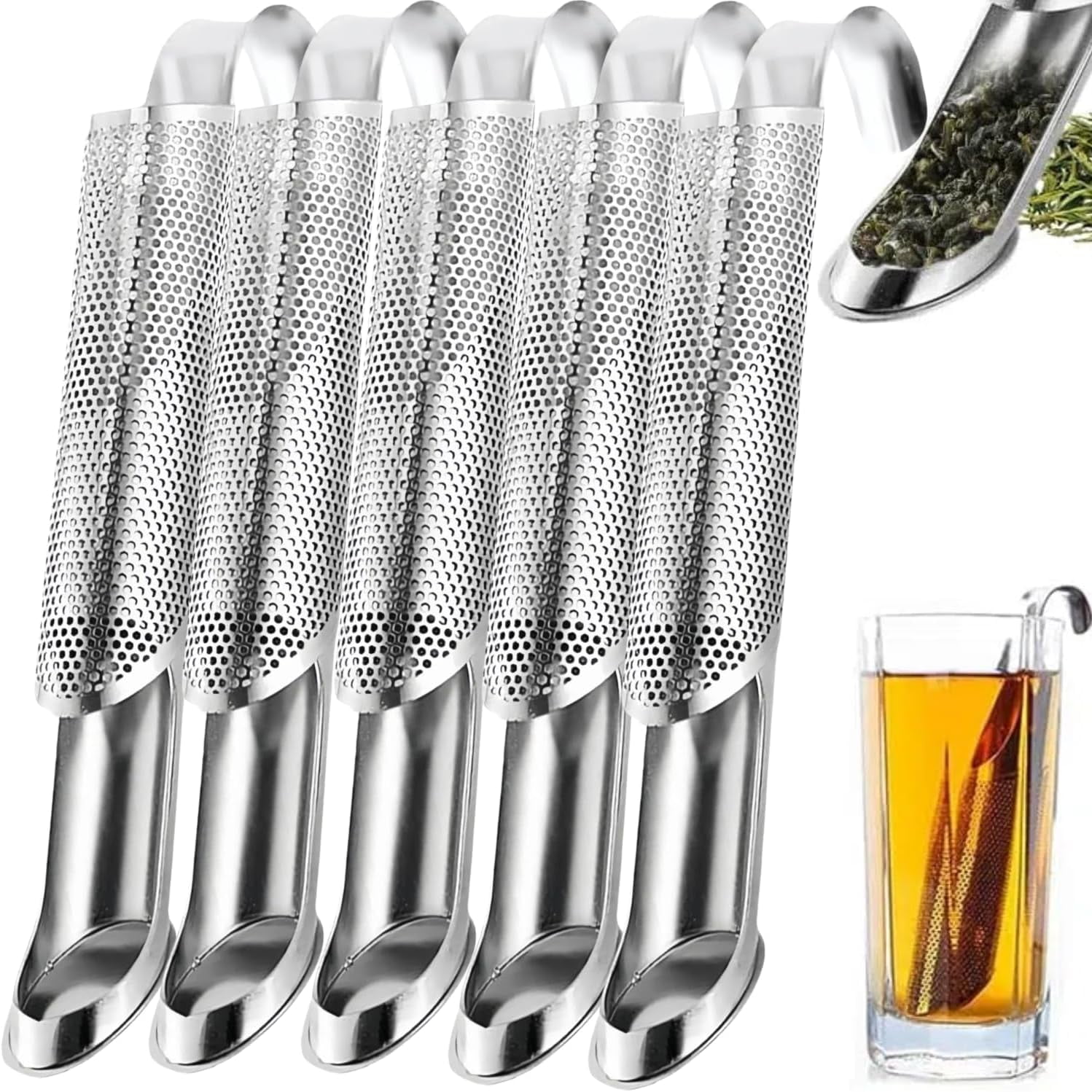 Tea Infuser, 2025 New Loose Leaf Tea Steeper With Hanging Hook Handle ...