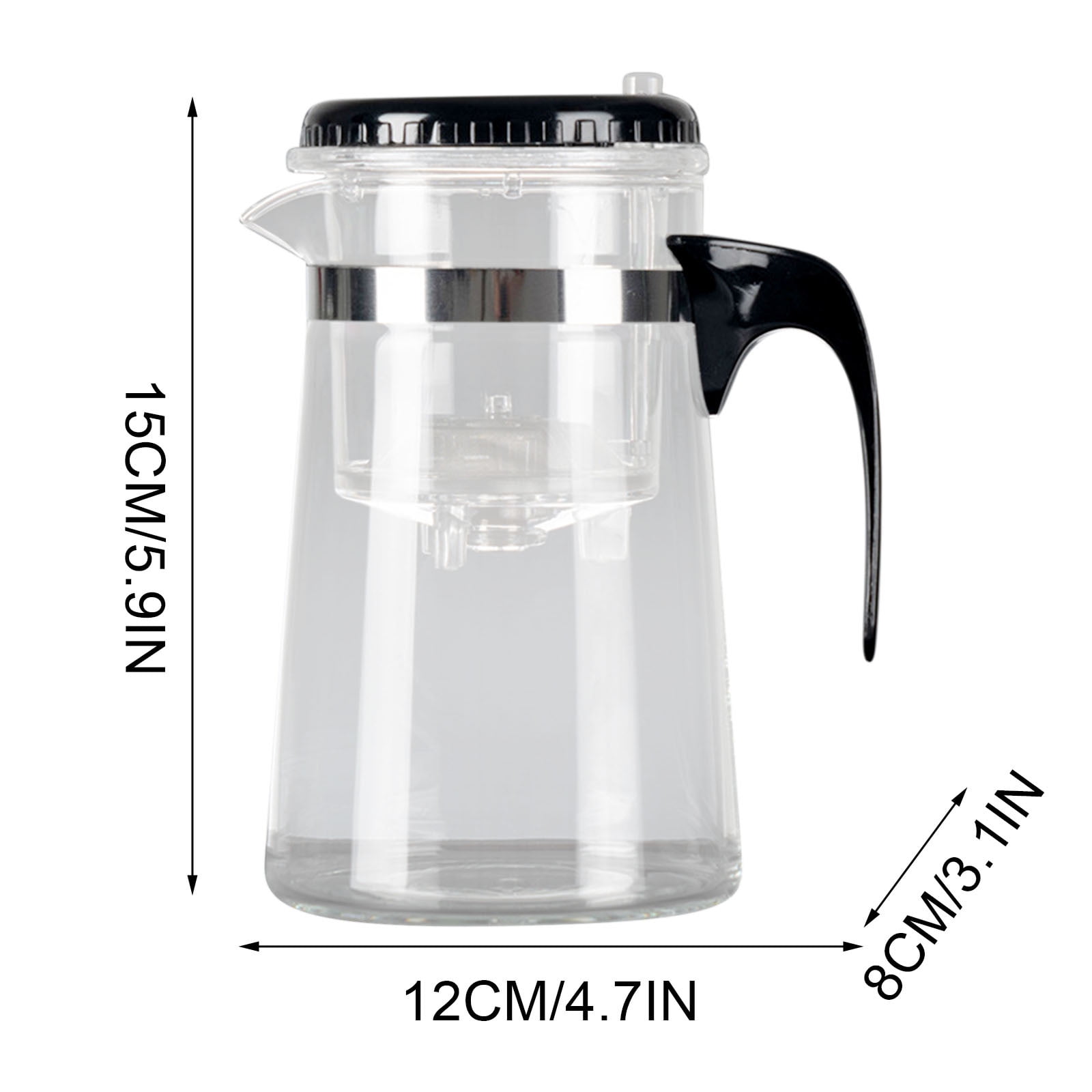 Tea Infuser Mug 16oz with Removable Strainer, Borosilicate Glass Inner ...