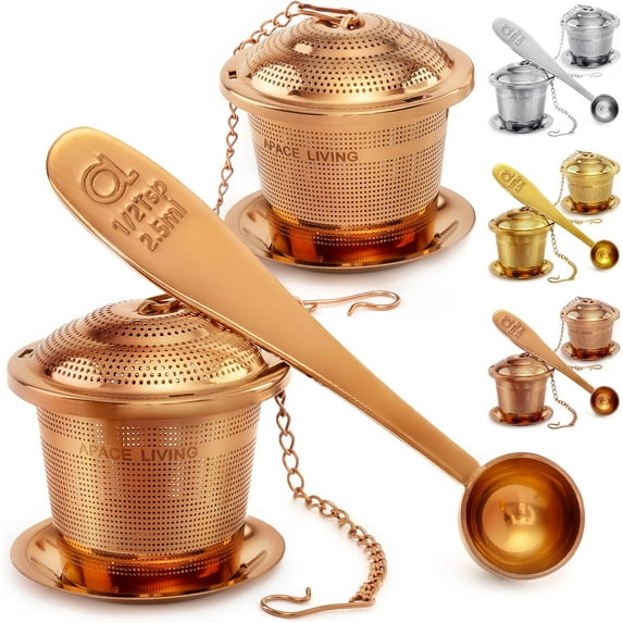 Tea Infuser (Set of 2) with Tea Scoop and Drip Dray - Ultra Fine Tea ...