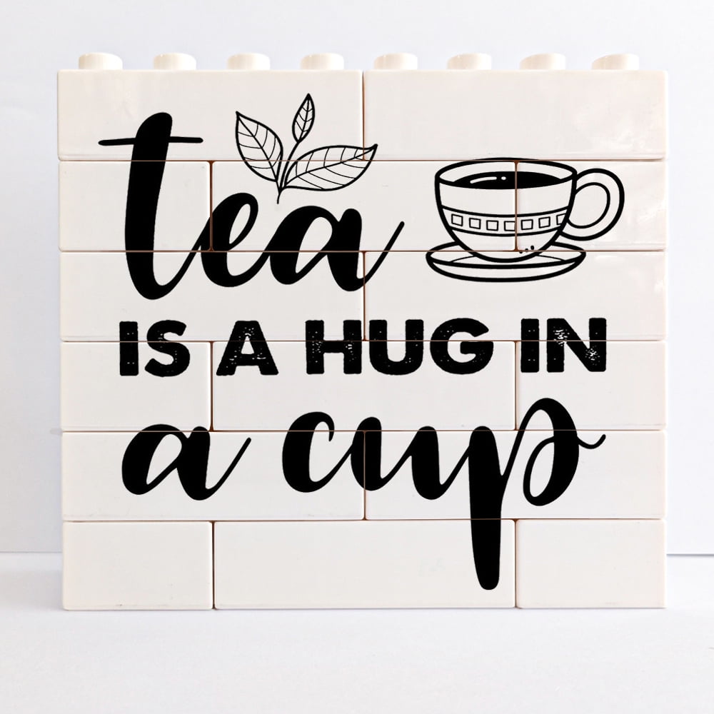 Tea Is A Hug Building Bricks Blocks Puzzles With Saying Desk Decor ...