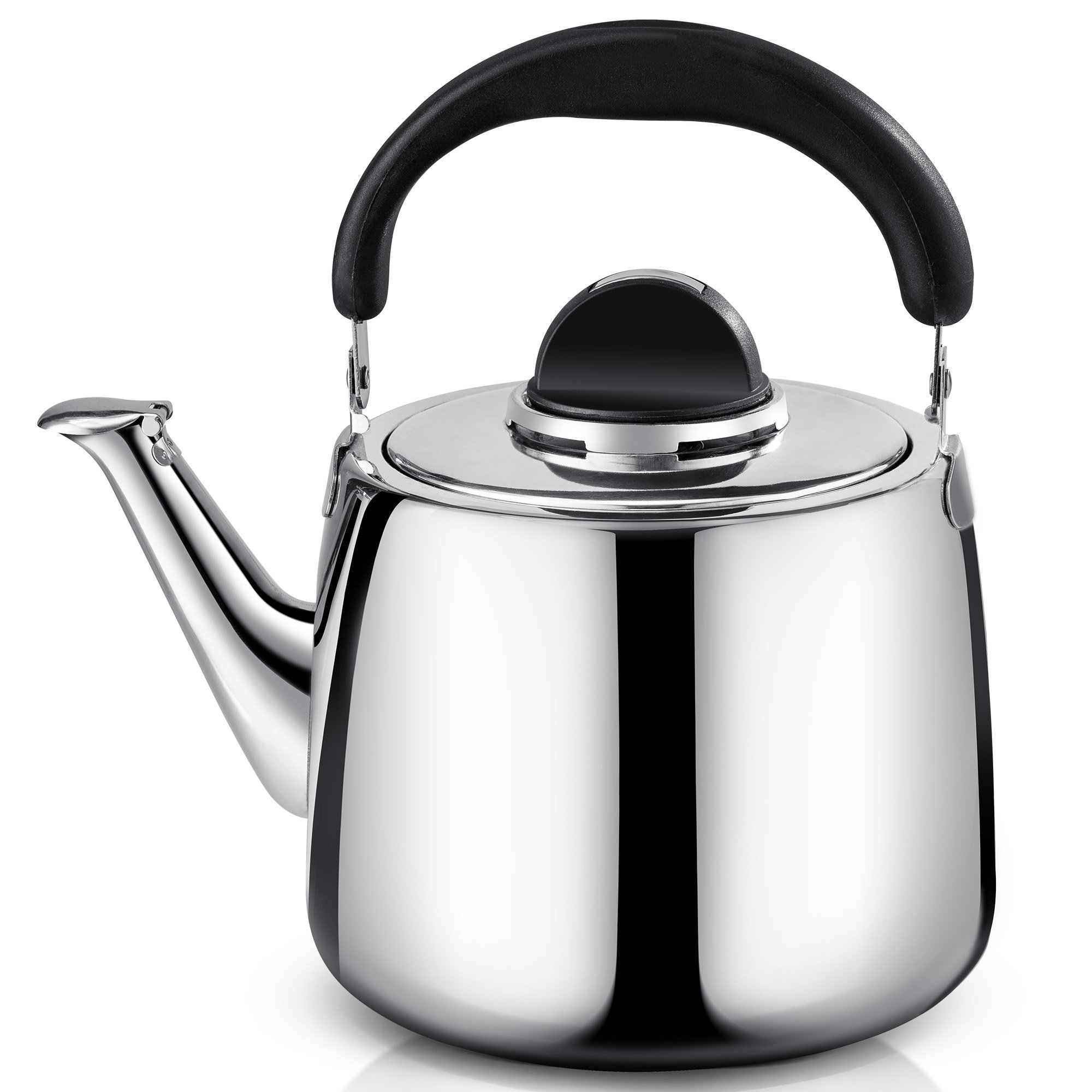 2 Liter Stainless Steel Whistling Tea Kettle - Modern Stainless Steel ...
