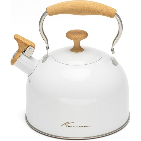 Tea Kettle, 304 Stainless Steel Whistling Tea Kettle,2.5 Quart/2.4L ...