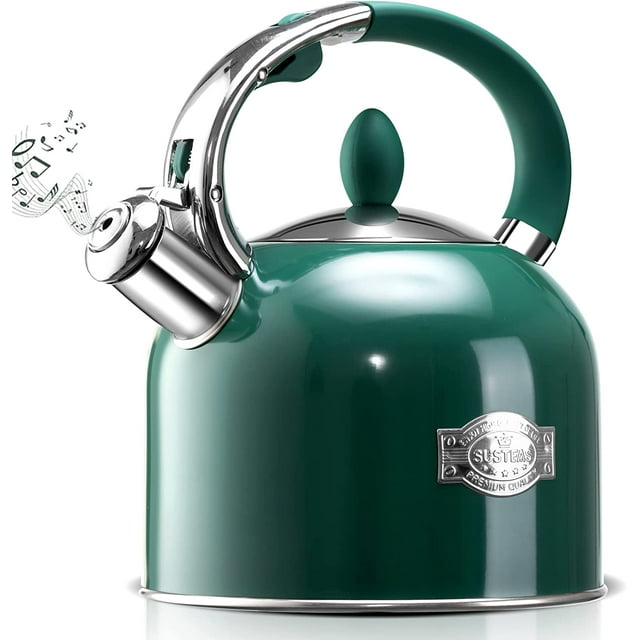 SUSTEAS 3.17QT Whistling Tea Kettle - Ergonomic Handle, Stainless Steel ...