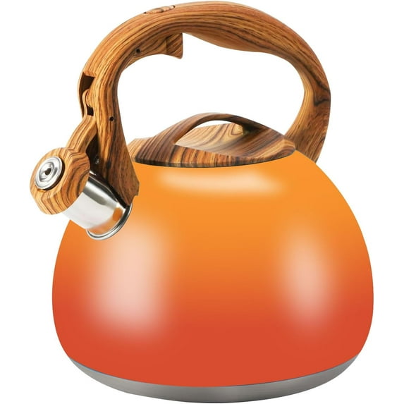 Tea Kettle Stovetop, 3.2Qt Stainless Steel Tea pots with Wood Grain ...