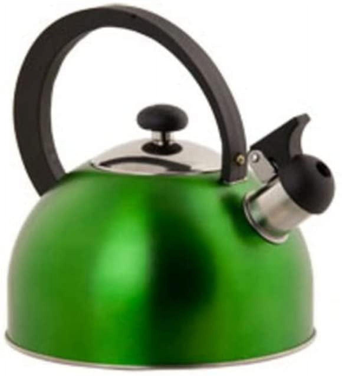 Tea Kettle Whistling Lid Opening, Stainless Steel Matte 2.5L - Green ...