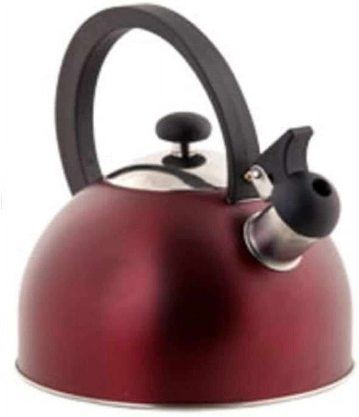 Tea Kettle Whistling Lid Opening, Stainless Steel Matte 2.5L - Red ...