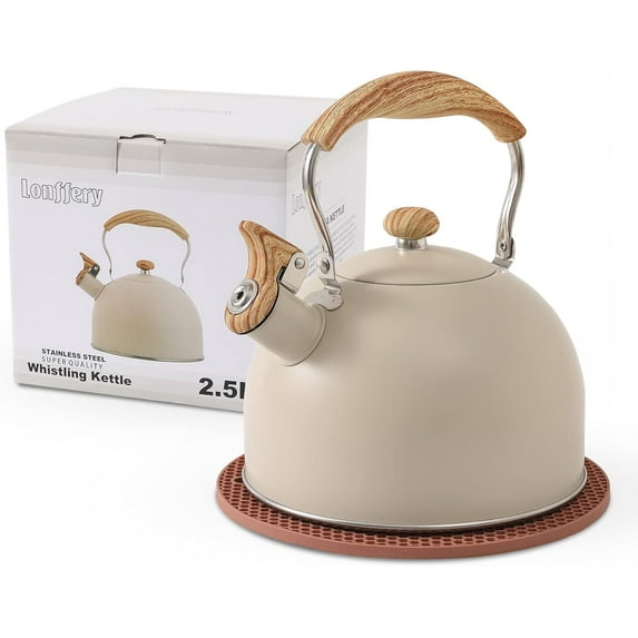 Tea Kettle for Stove Top, 2.5 Quart Whistling Tea Kettle, with Food ...