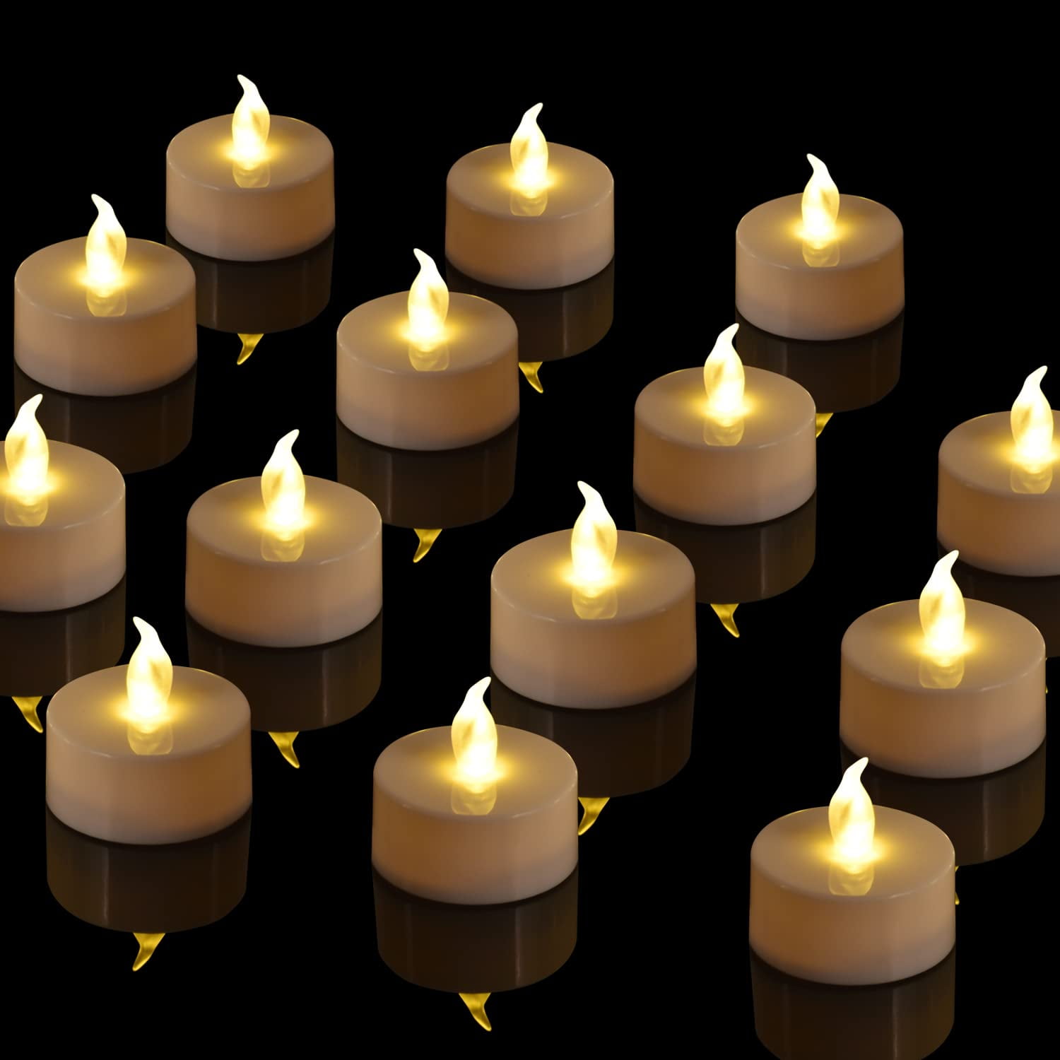 Tea Light Flameless LED Tea Lights Candles Flickering Warm Yellow 100 ...