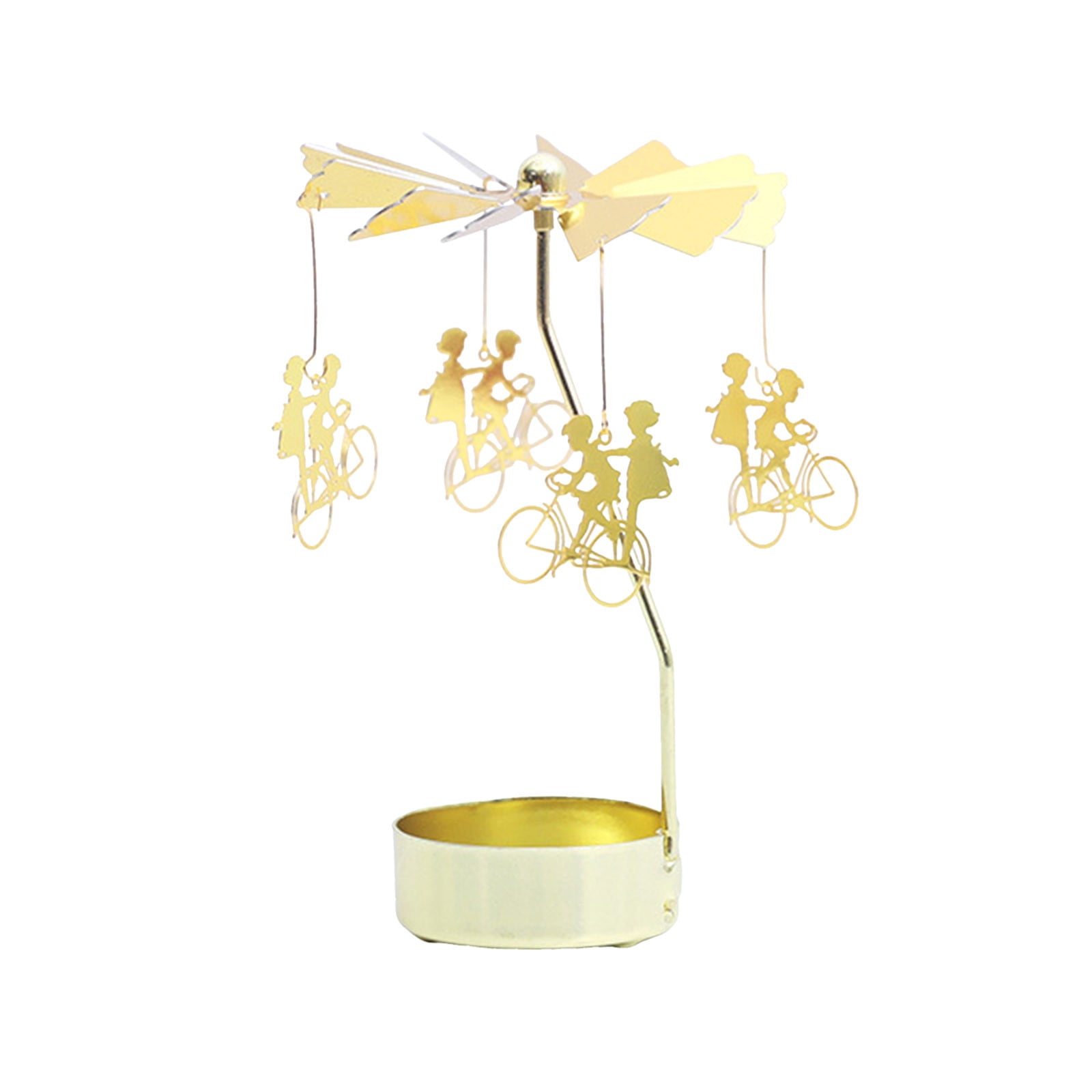 Tea Light Merry Go Round Gold Metal Merry Go Round Rotating Tea Light ...