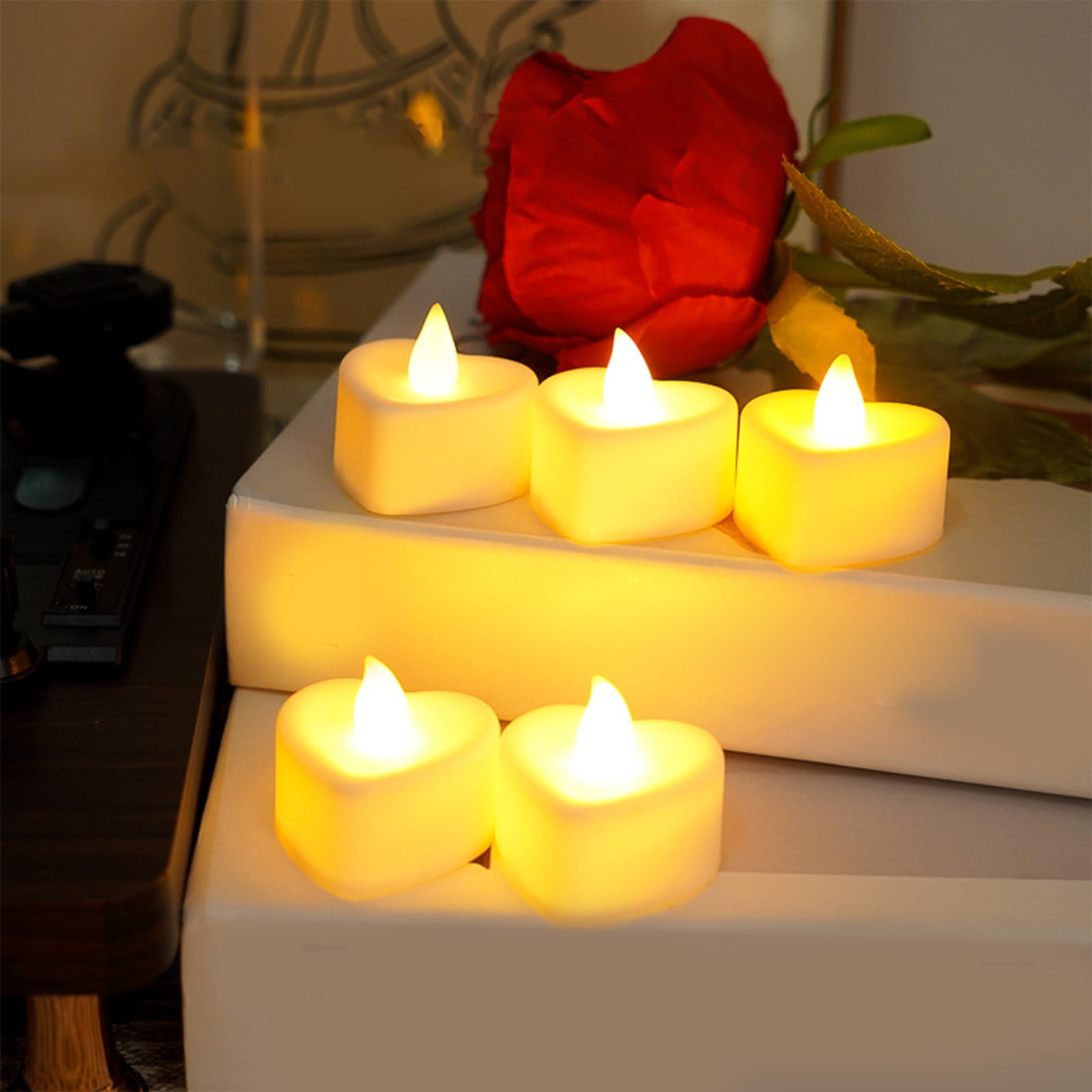 Tea Lights Candles Battery Operated,Led Candle Lights, Heart ...