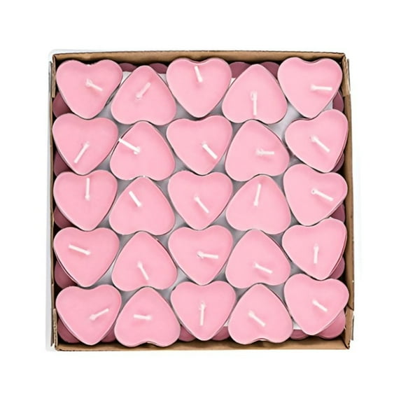 Tea Lights Candles Set - 50 Pcs Heart Candles, SSNTSY Unscented Candles ...