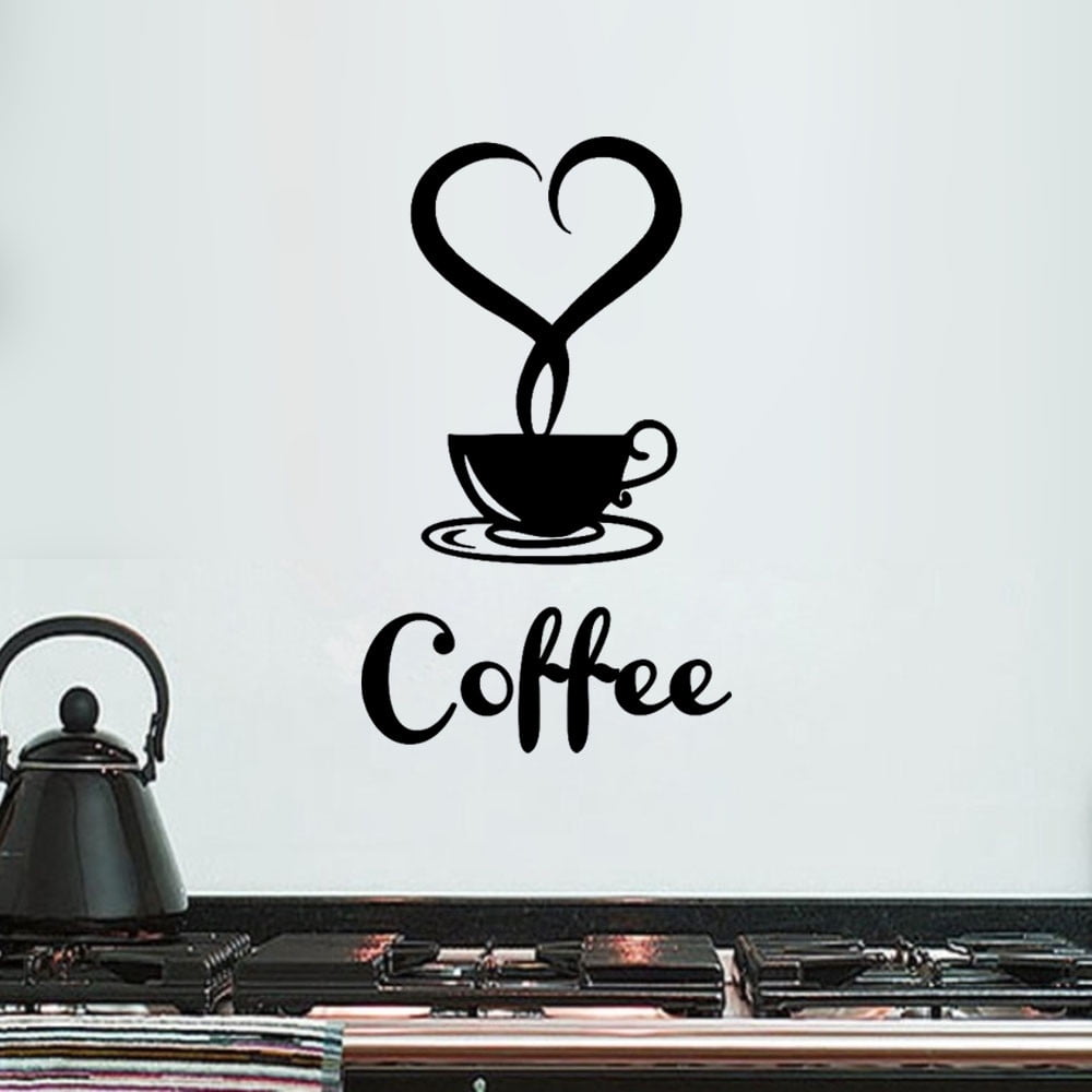 Tea Mugs Vinyl Sticker Art Wall Decal Design Coffee Arrival Beautiful ...
