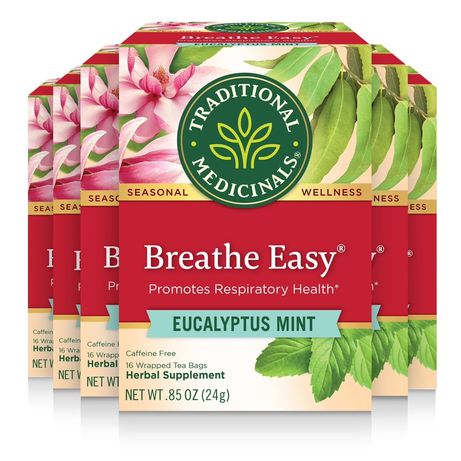 Tea, Organic Breathe Easy, Promotes Respiratory Health, 96 Tea Bags 6 ...