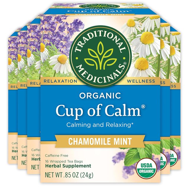Tea, Organic Cup of Calm, Calming & Relaxing with Lavender & Mint, 96 ...