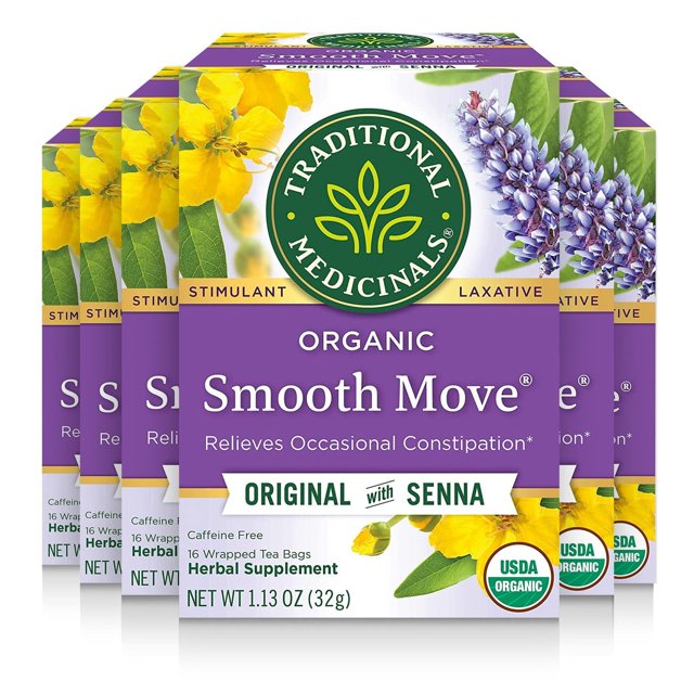 Tea, Organic Smooth Move, Relieves Occasional Constipation, Senna, 96 ...