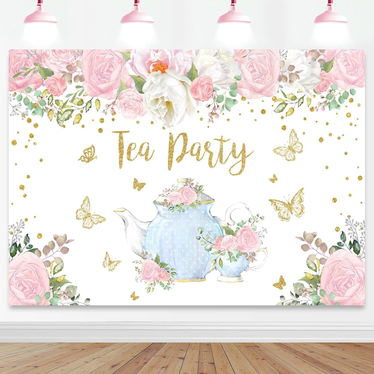 Tea Party Backdrop 8x6ft Let's Par-Tea Princess Wonderland Afternoon ...
