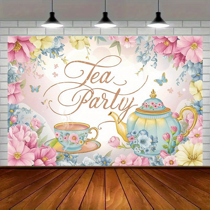 Tea Party Backdrop Let's Partea Afternoon Tea Party Photography ...