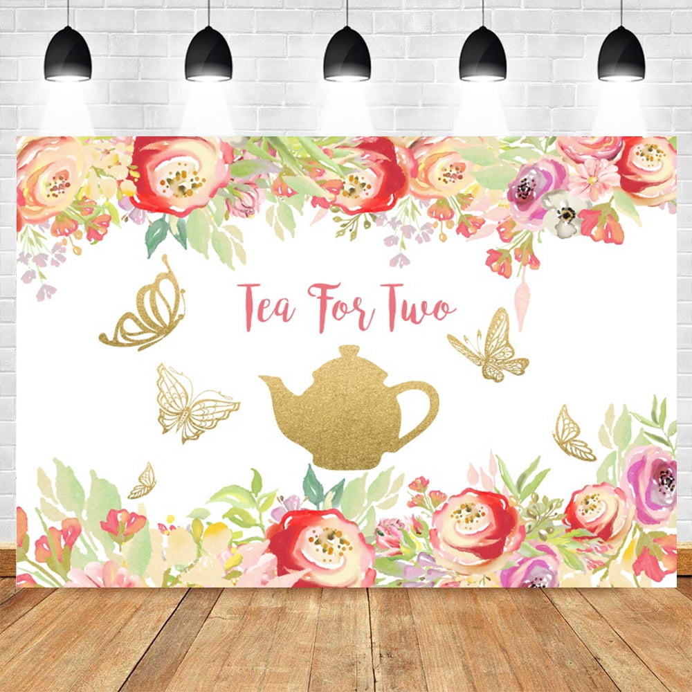 Tea Party Background Princess In Wonderland Pink Flower Skirt Girl ...