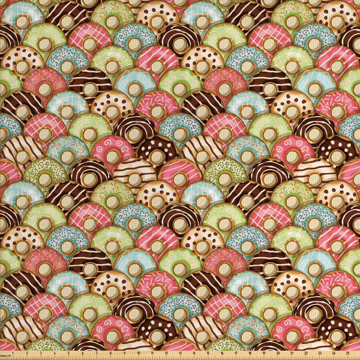 Ambesonne Tea Party Fabric by the Yard Upholstery, Tasty Breakfast, 10 ...