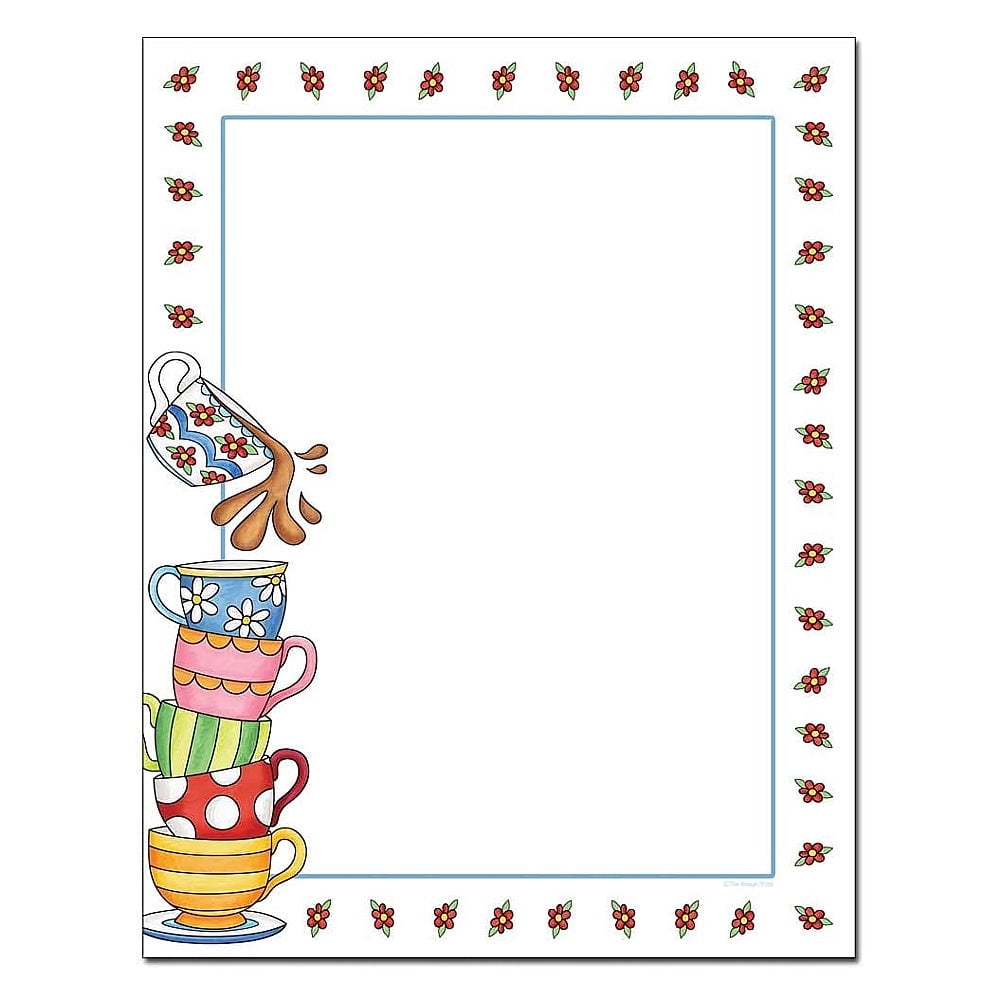 Tea Party Letterhead Sheets - 8.5" x 11" - 25 Sheets (olh08625 ...