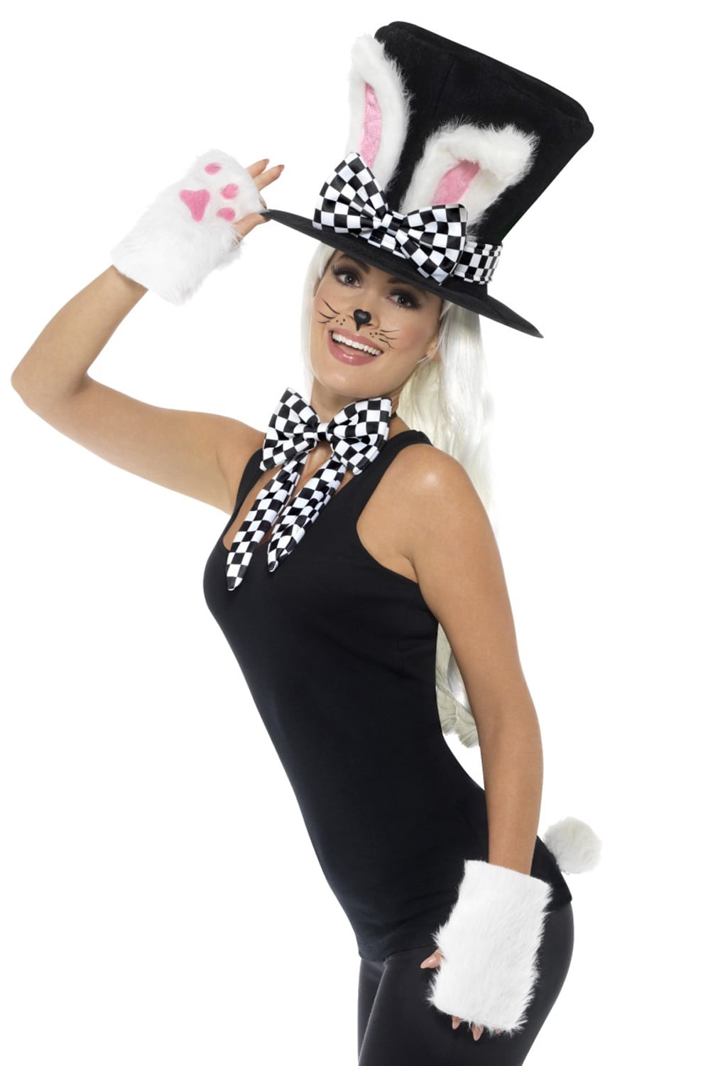 Tea Party March Hare Kit Adult Black White Faries Wings Wands One Size ...