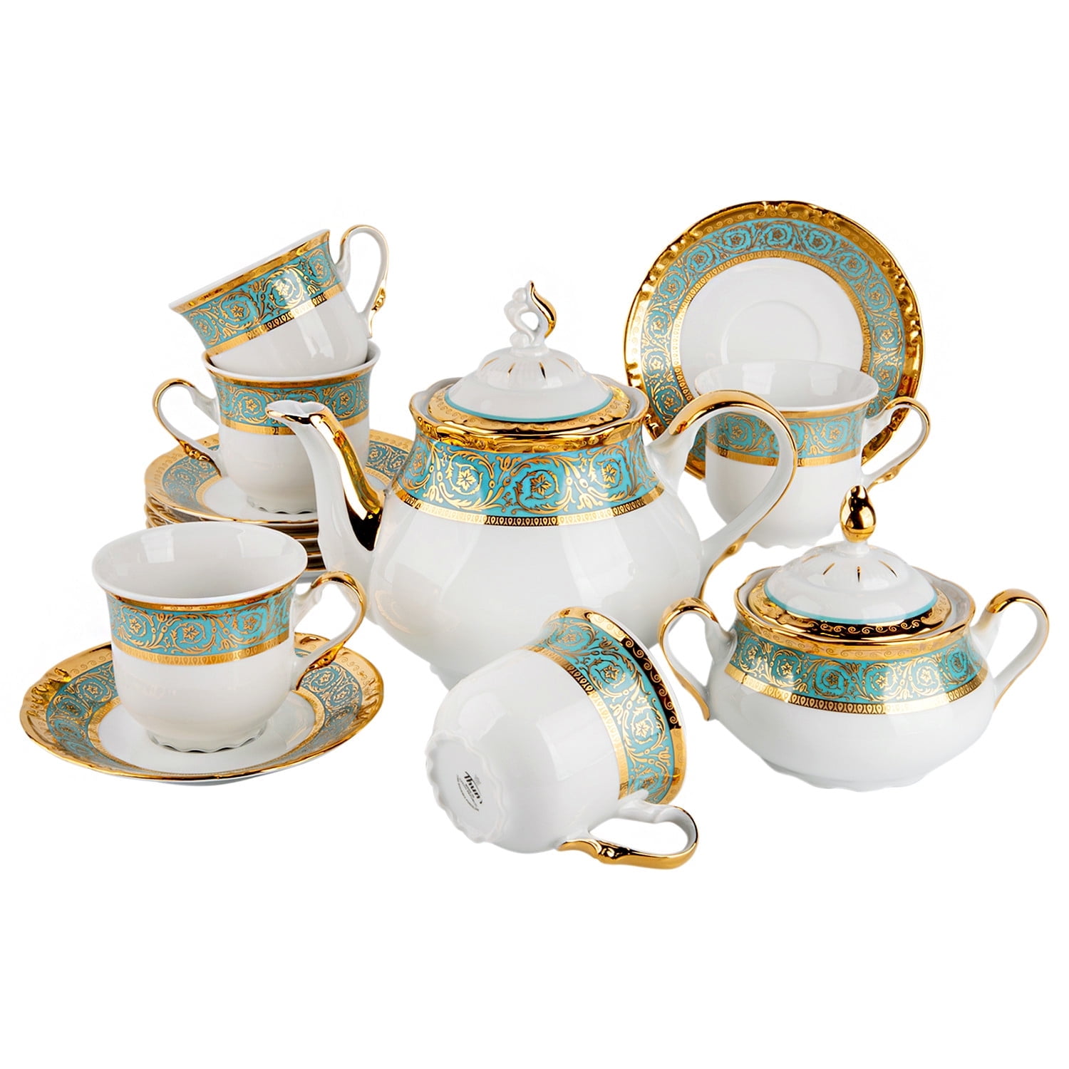 Tea Party Set for Women Magnificent Century Porcelain Tea Set of 14 for ...
