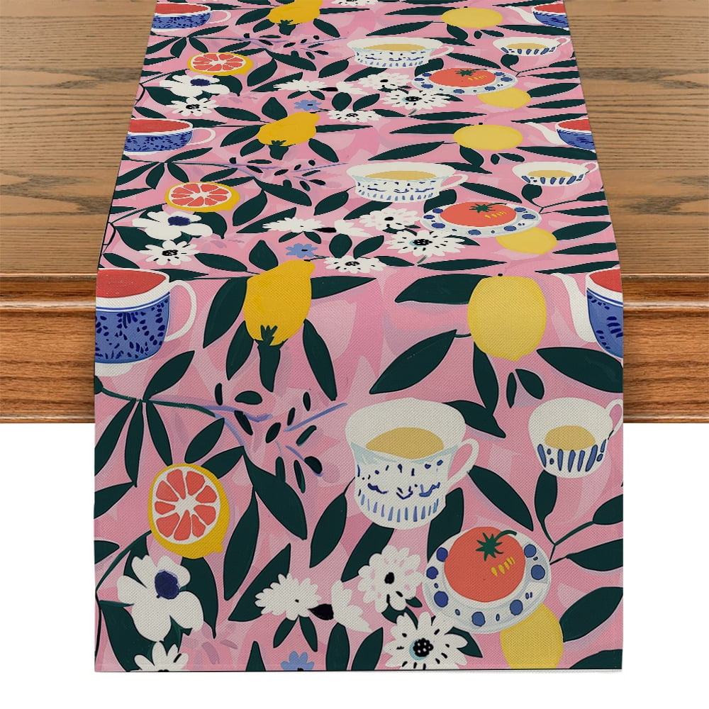 Tea Party Sunflower Flower Snack Table Runners Dresser Table r ...