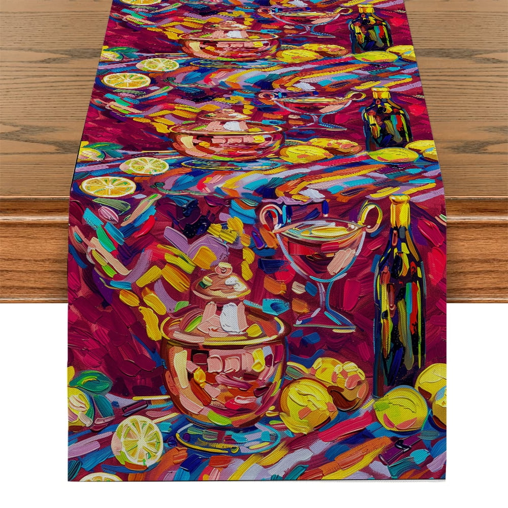 Tea Party Sunflower Flower Snack Table Runners Dresser Table r ...