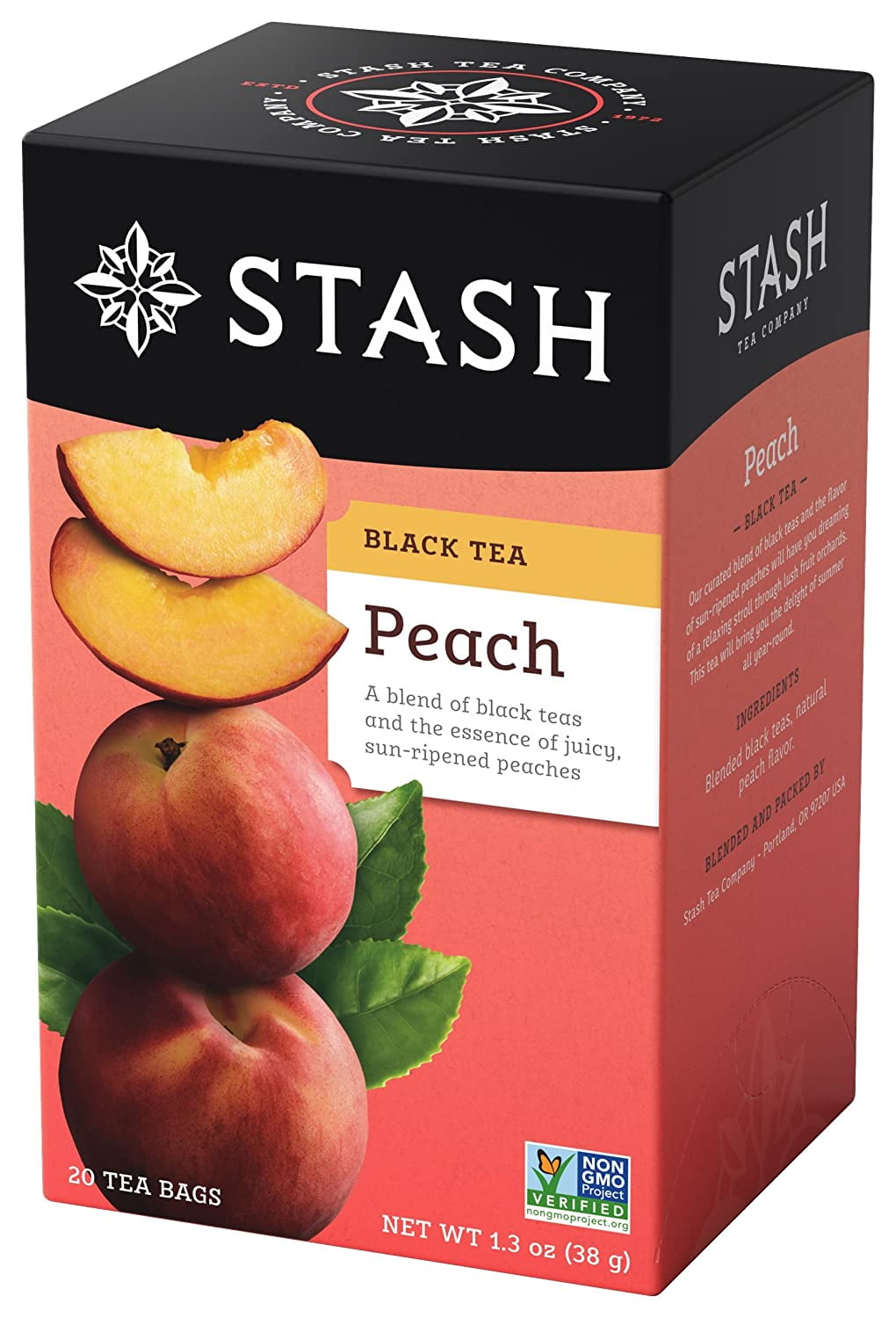 Stash Tea Peach Black Tea, 6 Boxes With 20 Tea Bags Each (120 Tea Bags ...