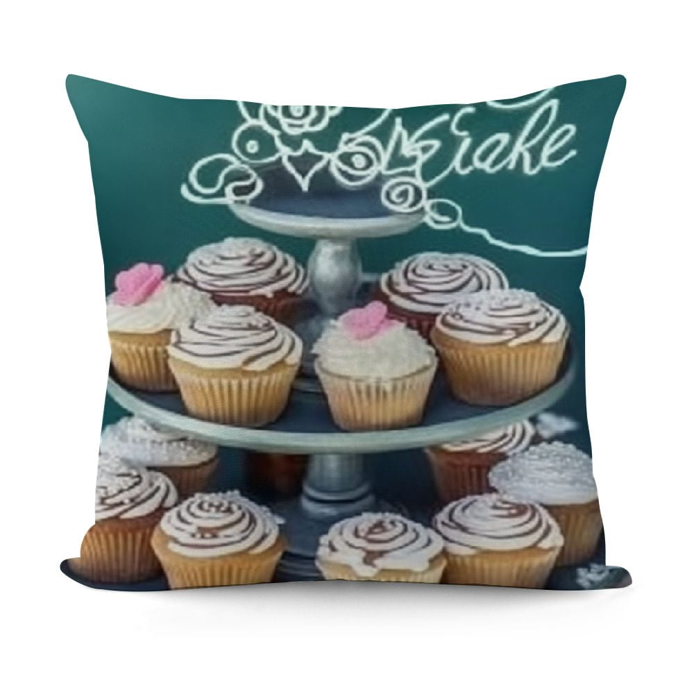 Tea Pillow Sham Pastries Bakery Cookies Muffin Cake Biscuit Morning ...