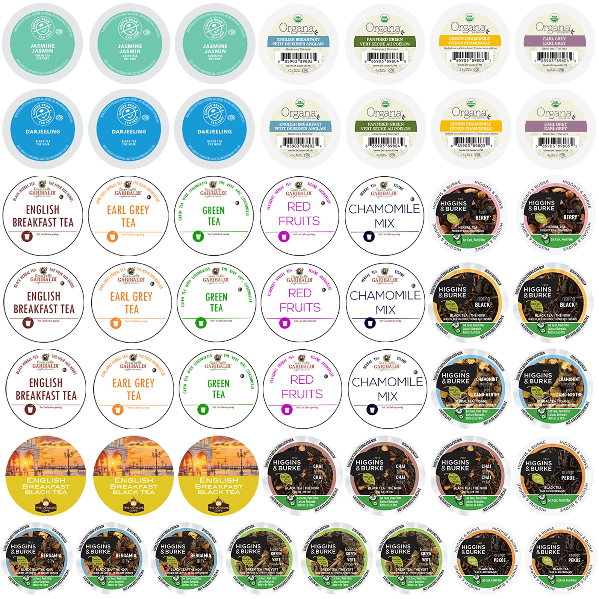 Tea Pods Variety Pack, Assorted Green Tea, Black Tea, White Tea ...
