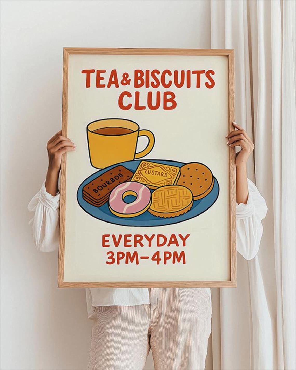 Tea Poster, Retro Kitchen Poster, Biscuit Kitchen Art, Unframed Poster ...