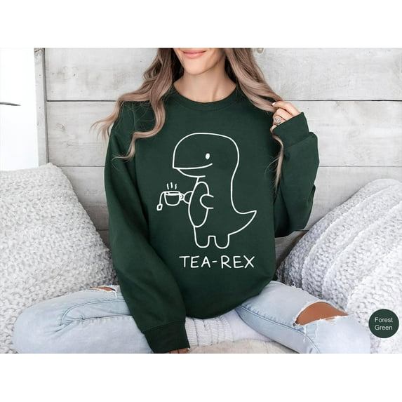 Tea-Rex Cute Dinosaur T-Shirt, Mom Tea Lover Dino T-Shirt, Coffee Lover ...