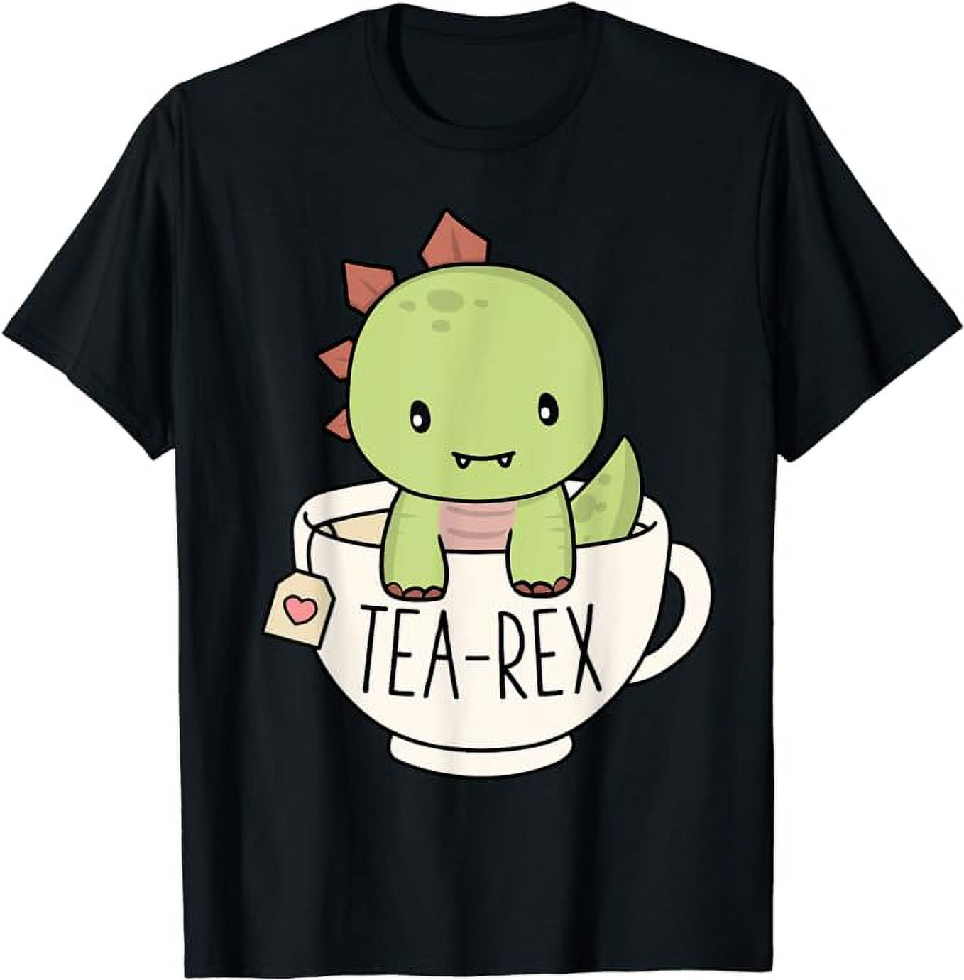 Tea-Rex Cute T-Rex Dinosaur Lover Kawaii Funny Dino Pun T-Shirt ...