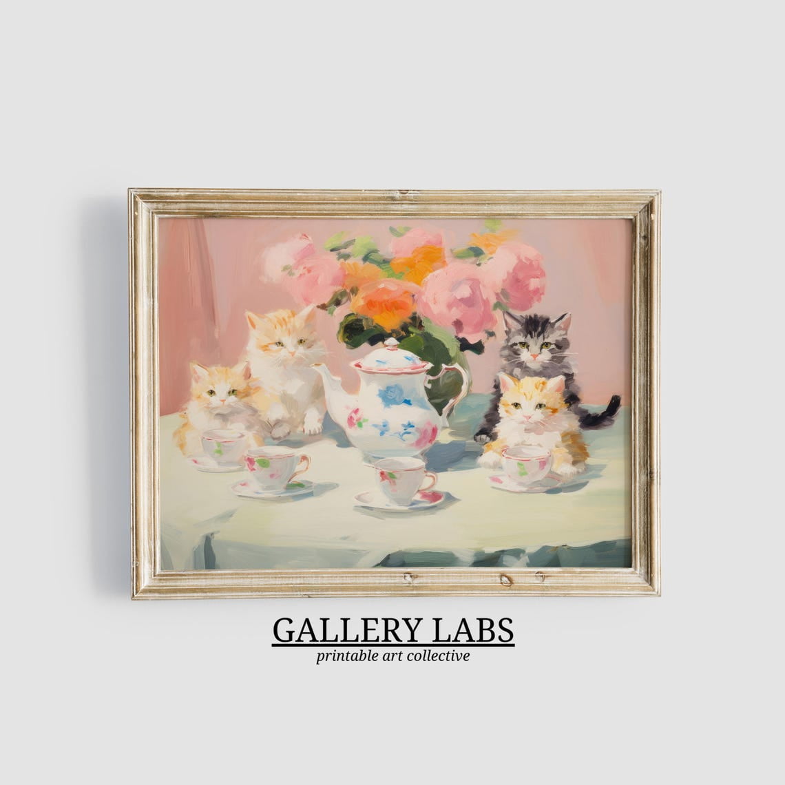 Tea Room Painting Floral Decor Able Farmhouse Painting Cottage Core ...