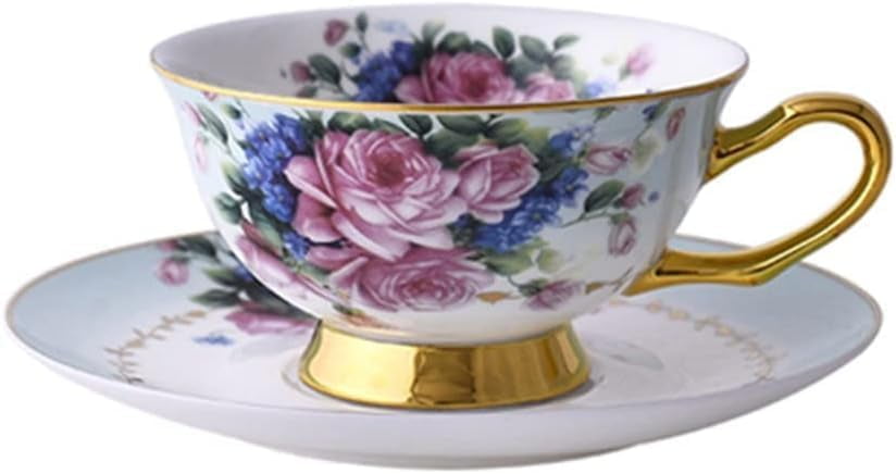 Tea Set, Flowered Decal Porcelain Coffee Set Cup Grace Tea Ware for ...