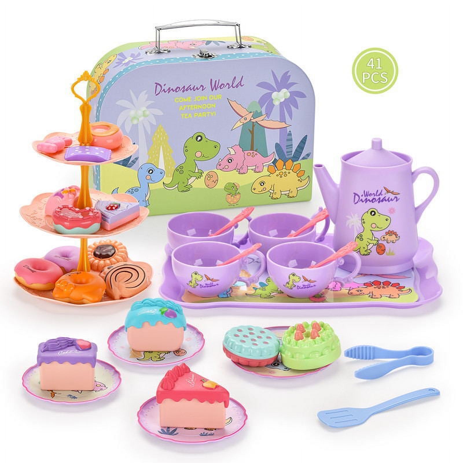 Tea Set for Little Girls,41PCS Pretend Tea Party Set for Kids Age 3-9 ...