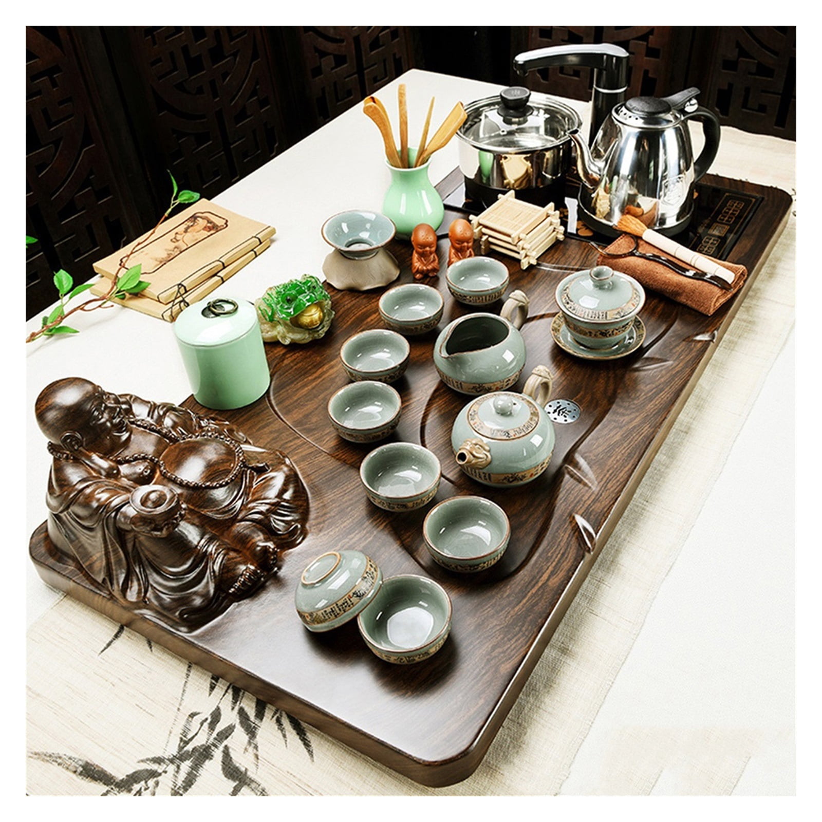 Tea Set Tea Table Chinese Ceramic Kung Fu Tea Set Fully Automatic Water ...