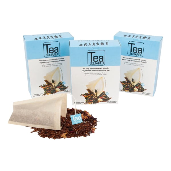 Tea Squared Paper Tea Bag Filters, Natural, 100 Filters Per Box, Pack ...