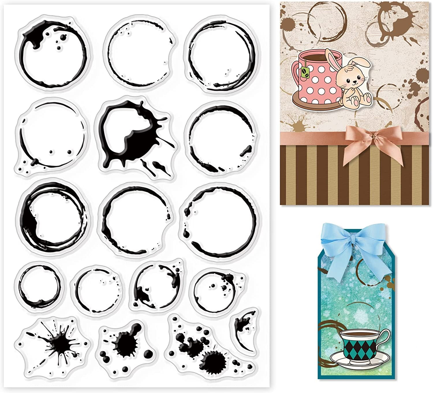 Tea Stains Clear Stamp Coffee Stains Background Transparent Silicone ...