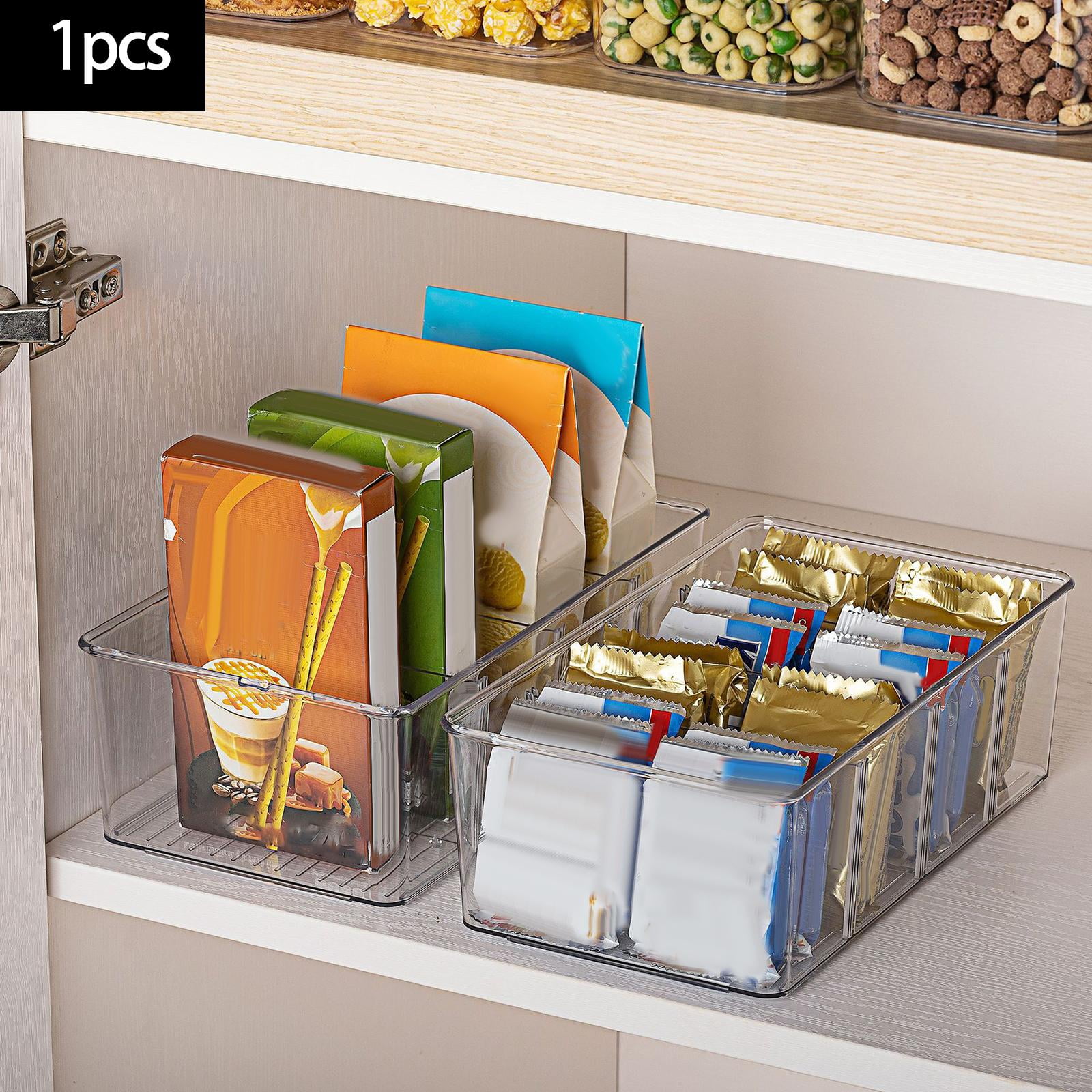 Tea Storage Organizer with 4 Divided Compartments Tea Box Clear ...