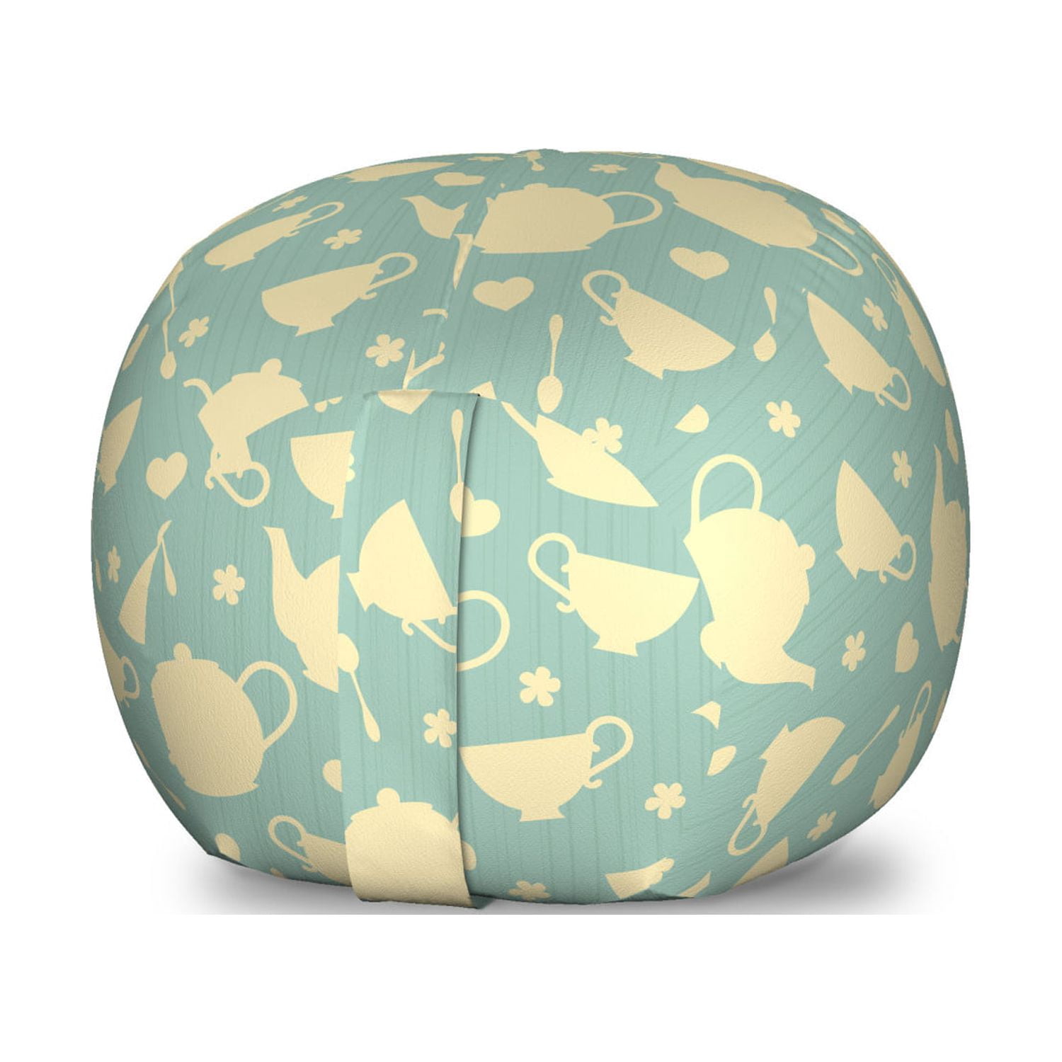 Tea Storage Toy Bag Chair, Tea Cup and Teapot Elements in Nostalgic ...
