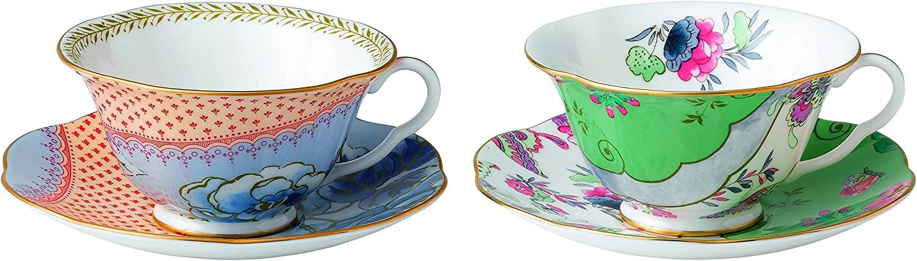 Tea Story Teacup and Saucer, Blue Peony and Posy, Set of 2 - Walmart.com