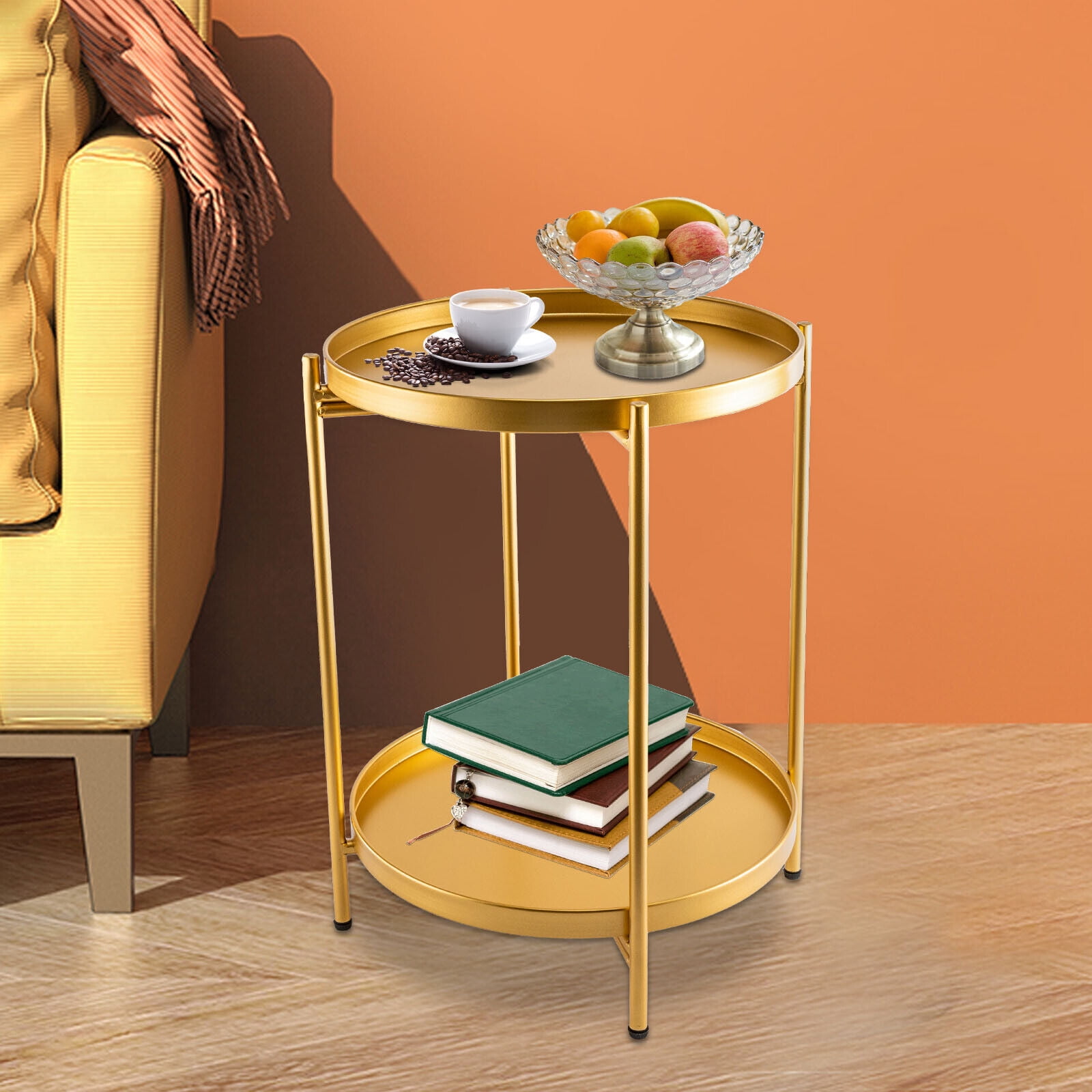 Tea Table Triangle End Table Coffee Table Side Table Living Room Brown ...